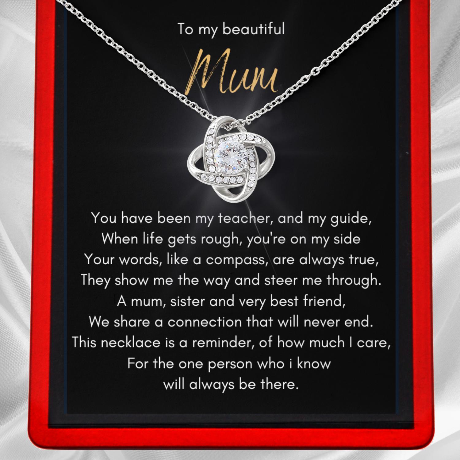 Mum Necklace - Sterling Silver Love Knot