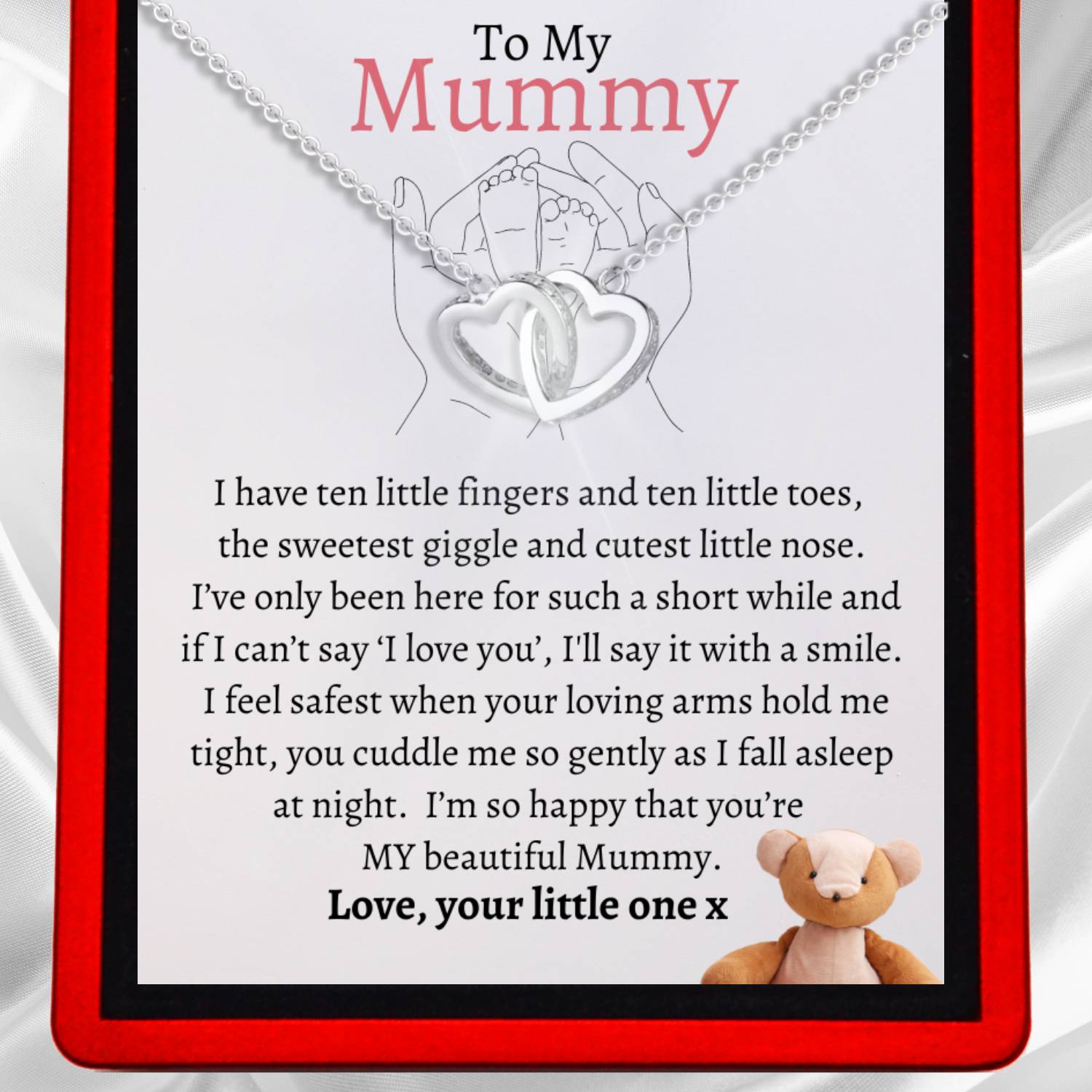 To My Mummy - From Newborn Baby, Interlocking Hearts